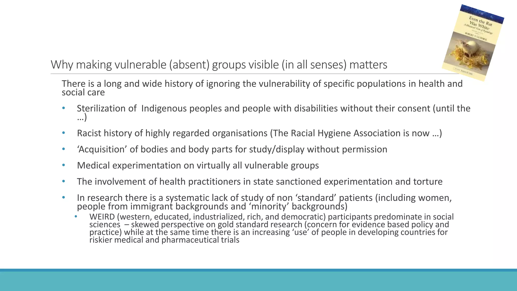 Visualising absent groups in healthcare | PPT