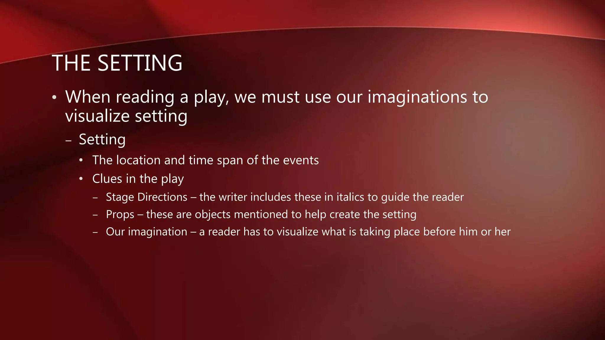 Visualising drama setting | PPT