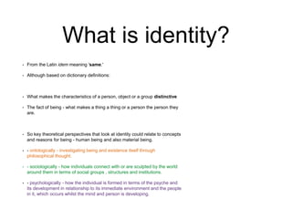 Visualising identity | PPT