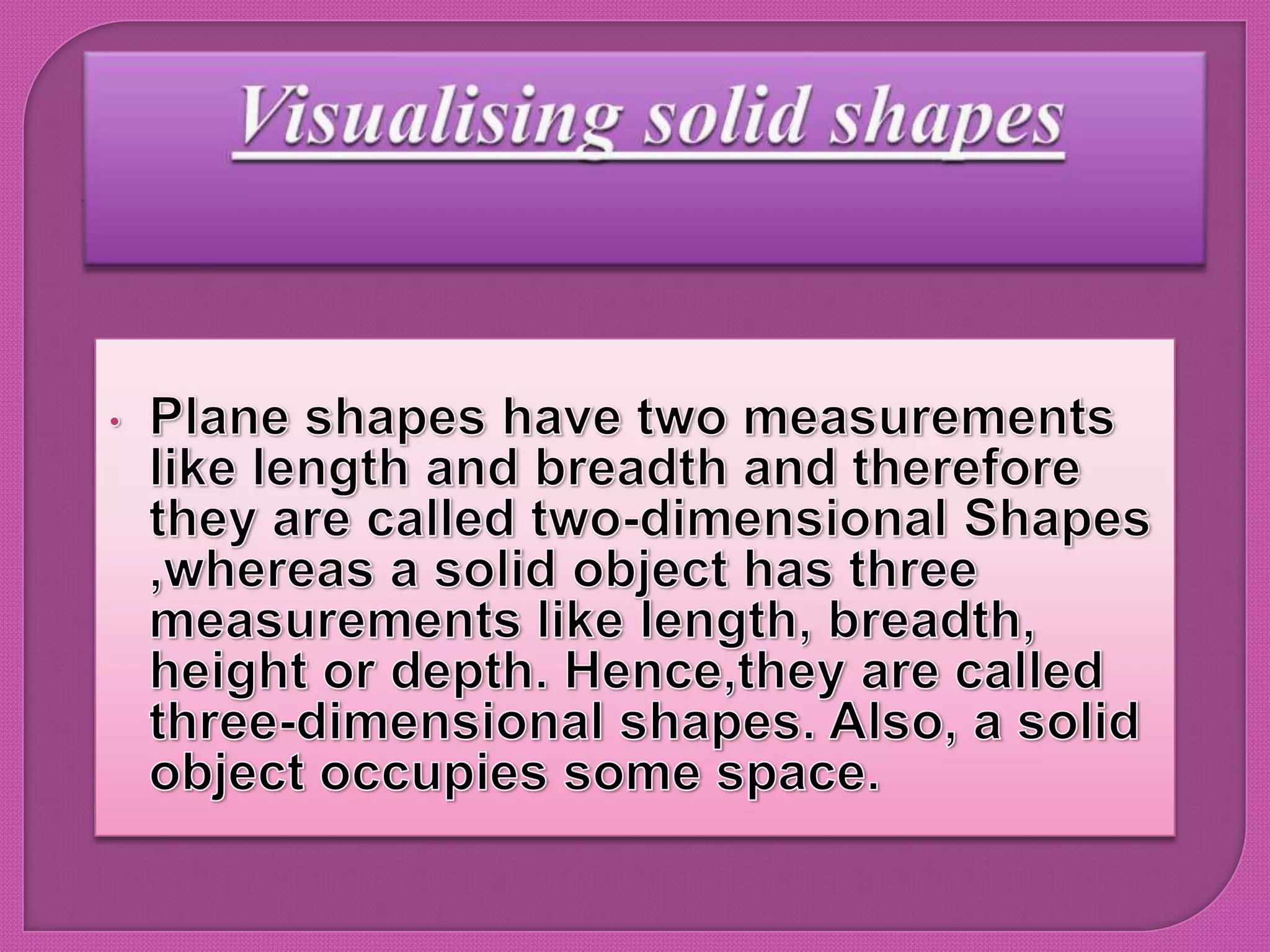 Visualising solid shapes | PPSX