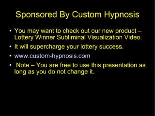 Visualization For Lottery Success | PPT