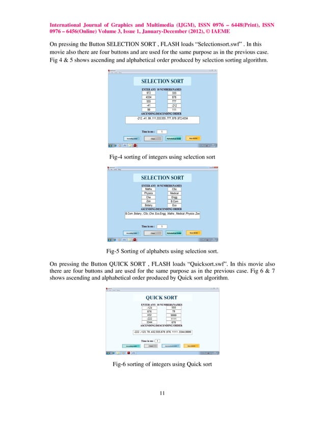 Visualization of sorting algorithms using flash | PDF