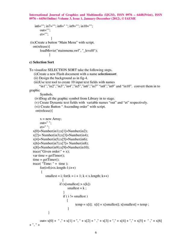 Visualization of sorting algorithms using flash | PDF
