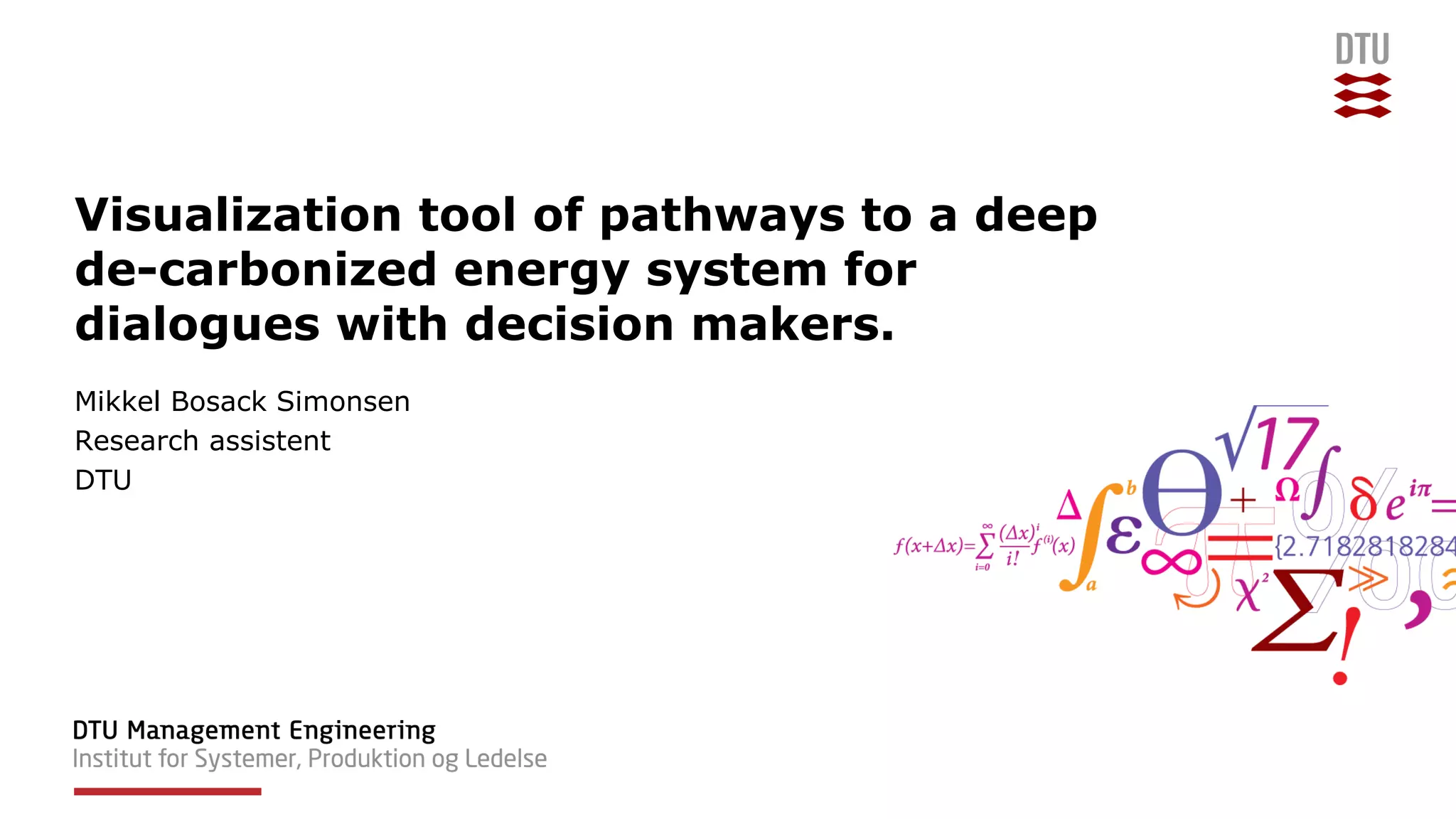 Visualization tool of pathways to a deep de-carbonized energy system ...