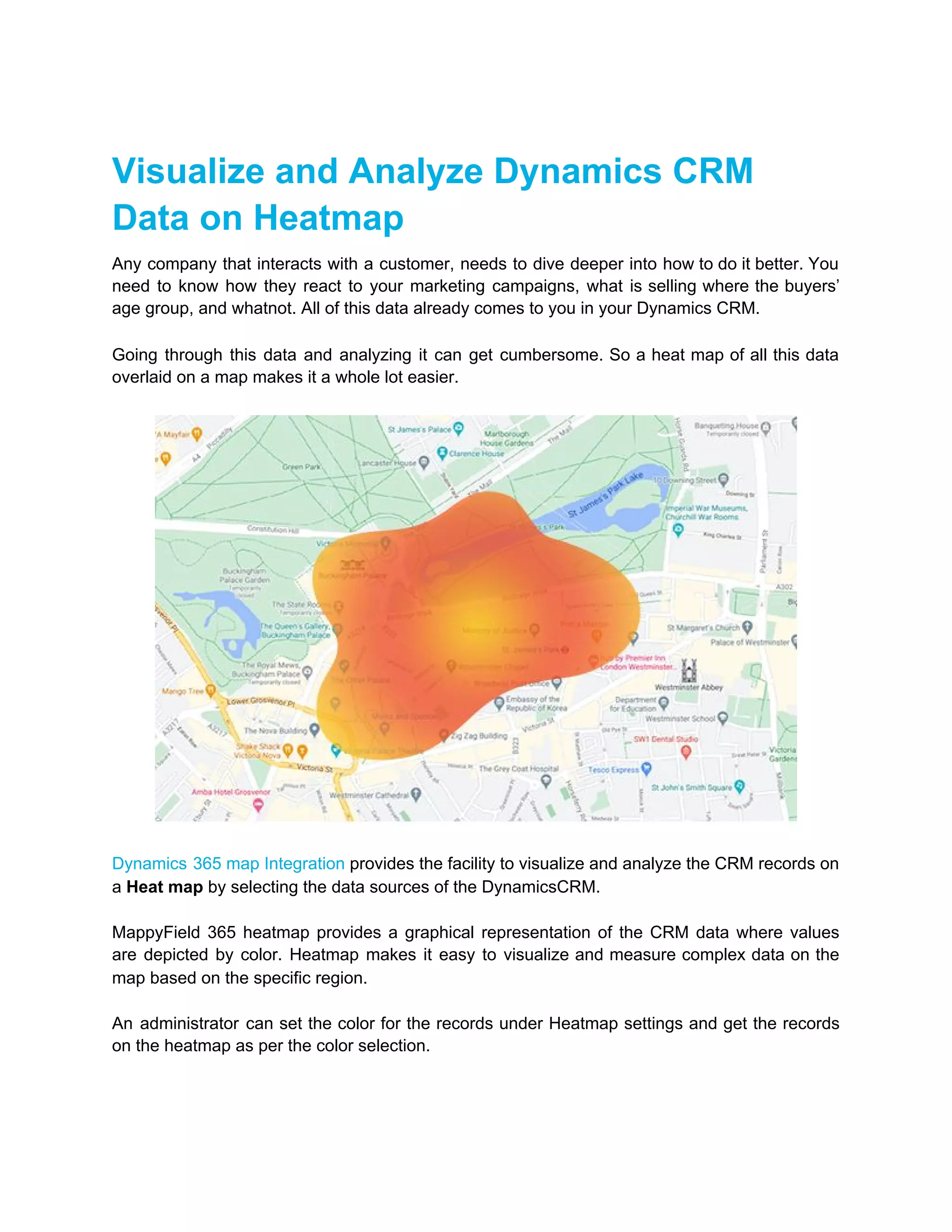 Visualize And Analyze Dynamics Crm Data On Heatmap Pdf