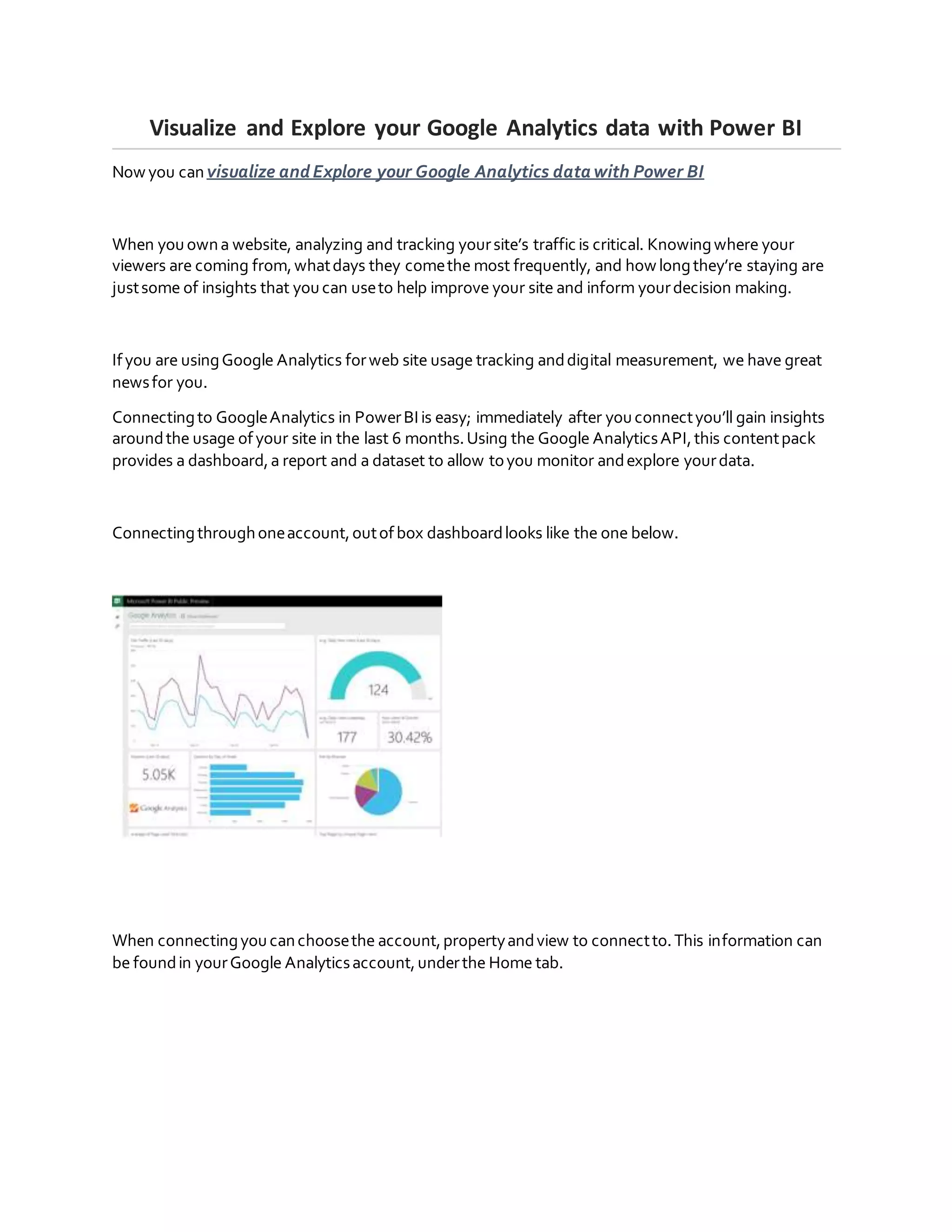 Visualize and explore your google analytics data with power bi | DOCX