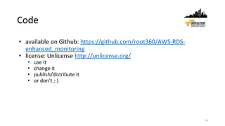 Visualization of RDS metrics using AWS CLI and JQuery at AWS Usergroup Leipzig | PPT