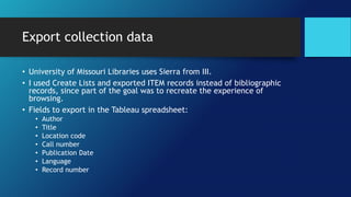 Visualizing collection data | PPT