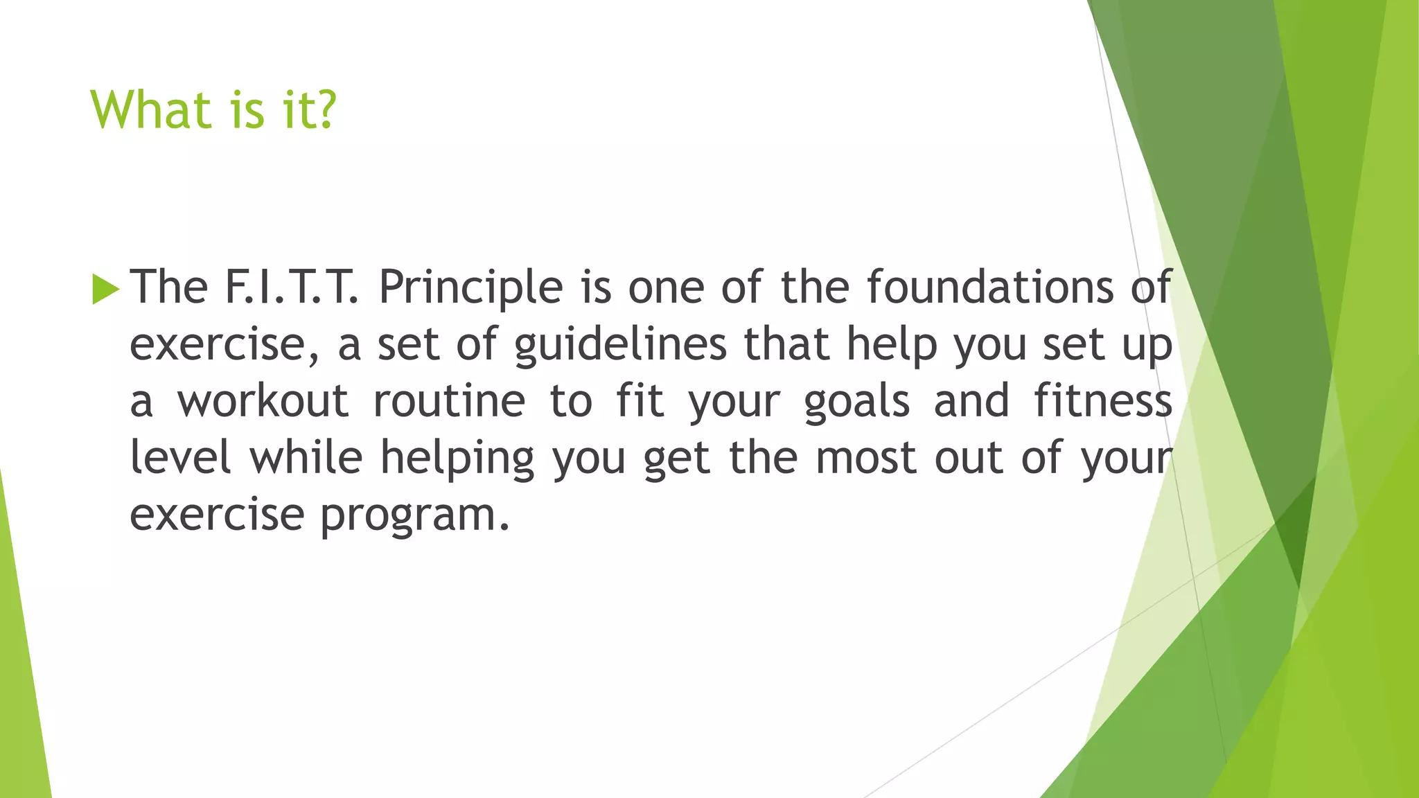 Visualizing fitness & exercise programs - FITT Protocol | PPTX
