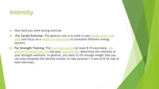 Visualizing fitness & exercise programs - FITT Protocol | PPTX