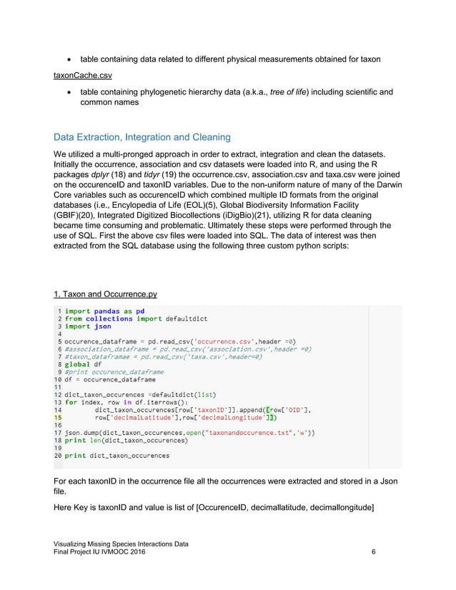 Iu Data Visualization Class Final Project Visualizing Missing Species Interactions Pdf