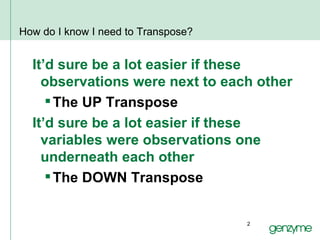 Visualizing Proc Transpose | PPT