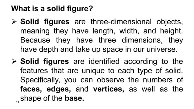 Grade 6 Third Quarter Mathematics - Visualizing Solid Figures.pptx | 3 ...