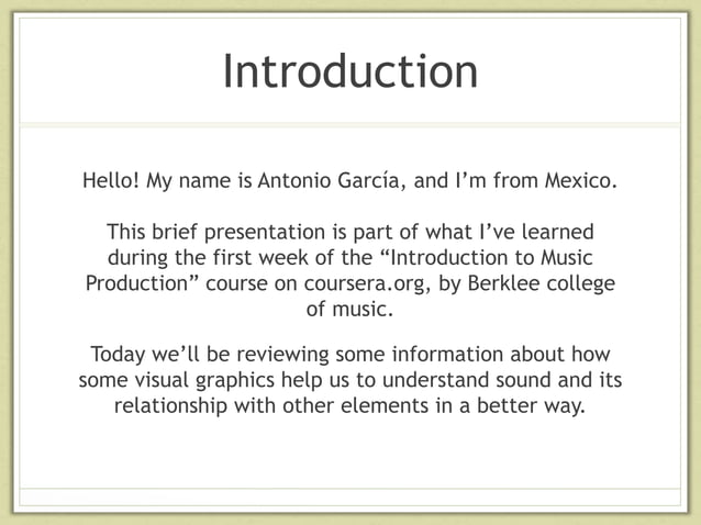 Visualizing sound by Antonio G | PPTX