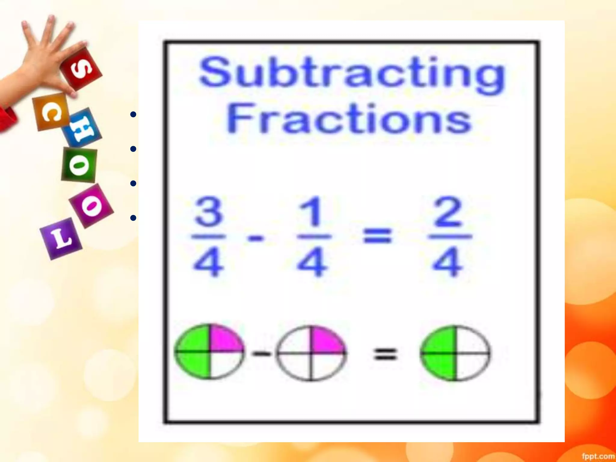 Visualizing subtraction of fraction with a whole number | PPT | Free ...