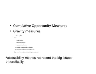 Visualizing Urban Accessibility Metrics for Incremental Bus Rapid ...