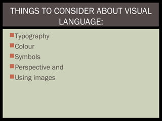 Visual language skills y9 | PPT