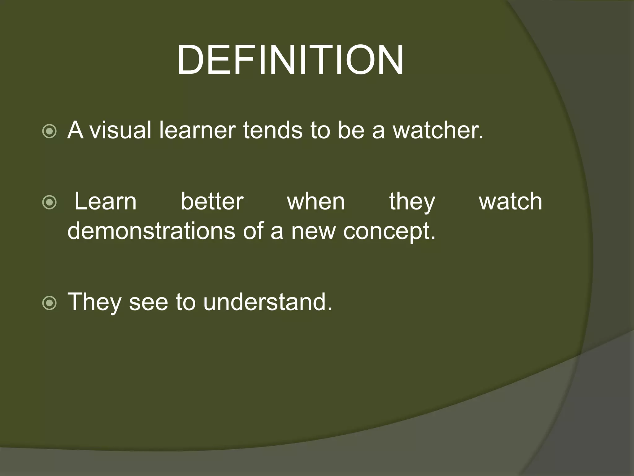 Learning Styles: Visual Learner | PPTX