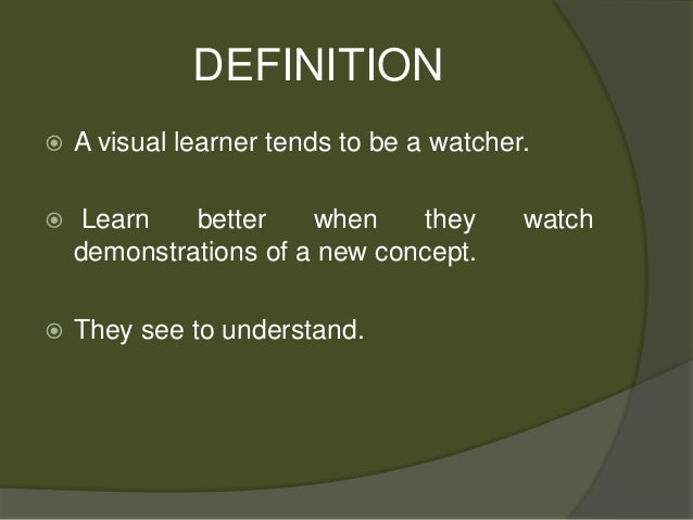 Visual Learner Meaning