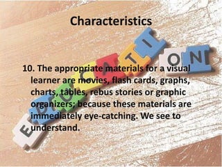Visual Learner Characteristics