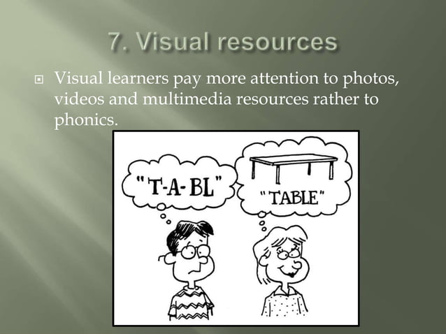 Visual learning characteristics | PPTX