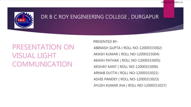 Visual light communication | PPT
