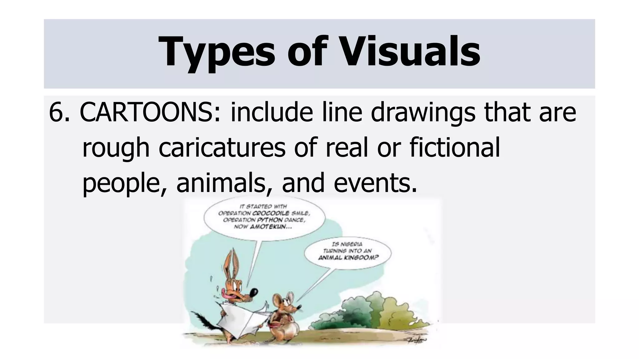 Visual literacy and types of visuals in the classroom | PPT