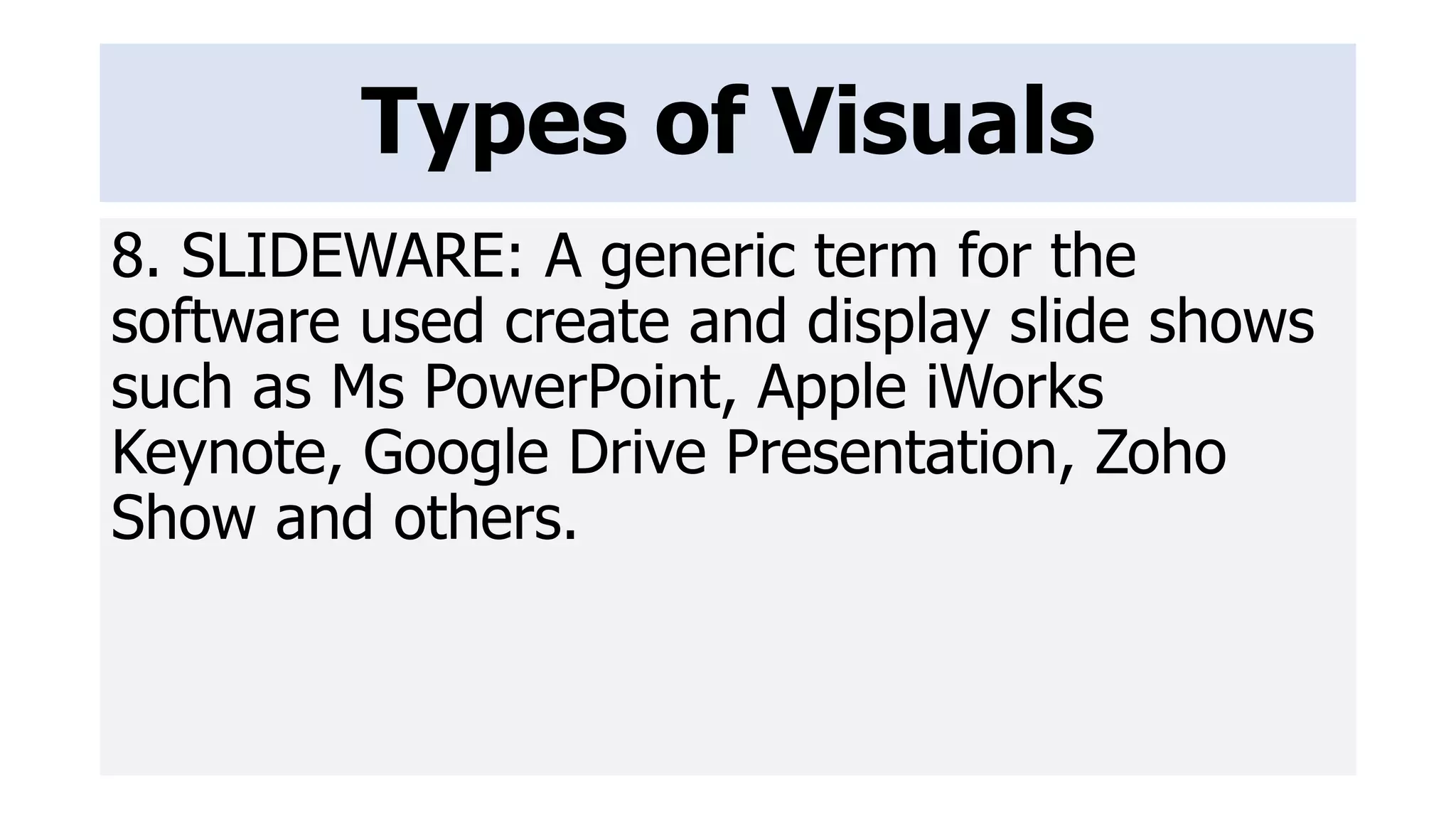 Visual literacy and types of visuals in the classroom | PPT
