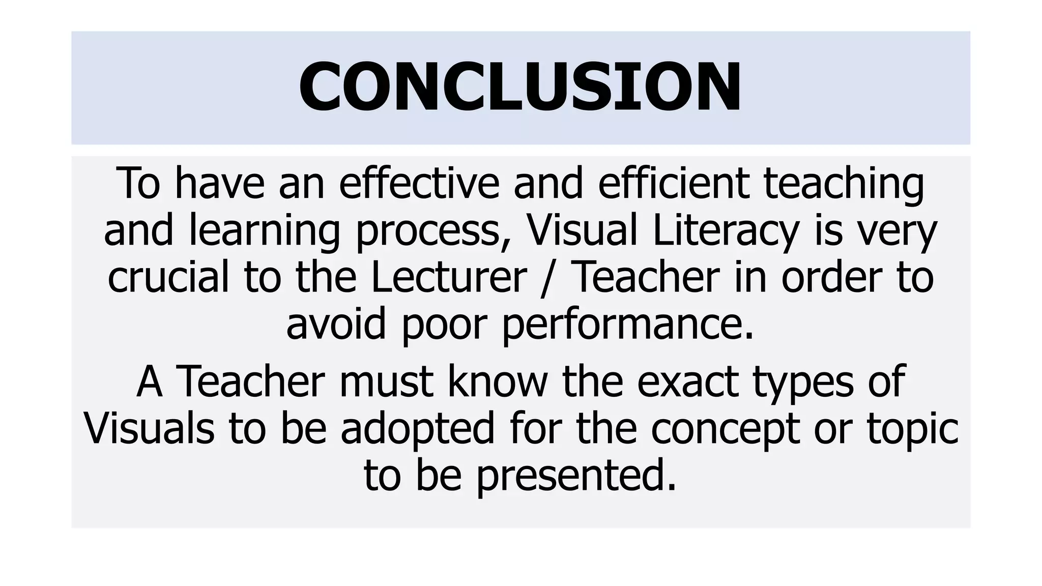 Visual literacy and types of visuals in the classroom | PPT