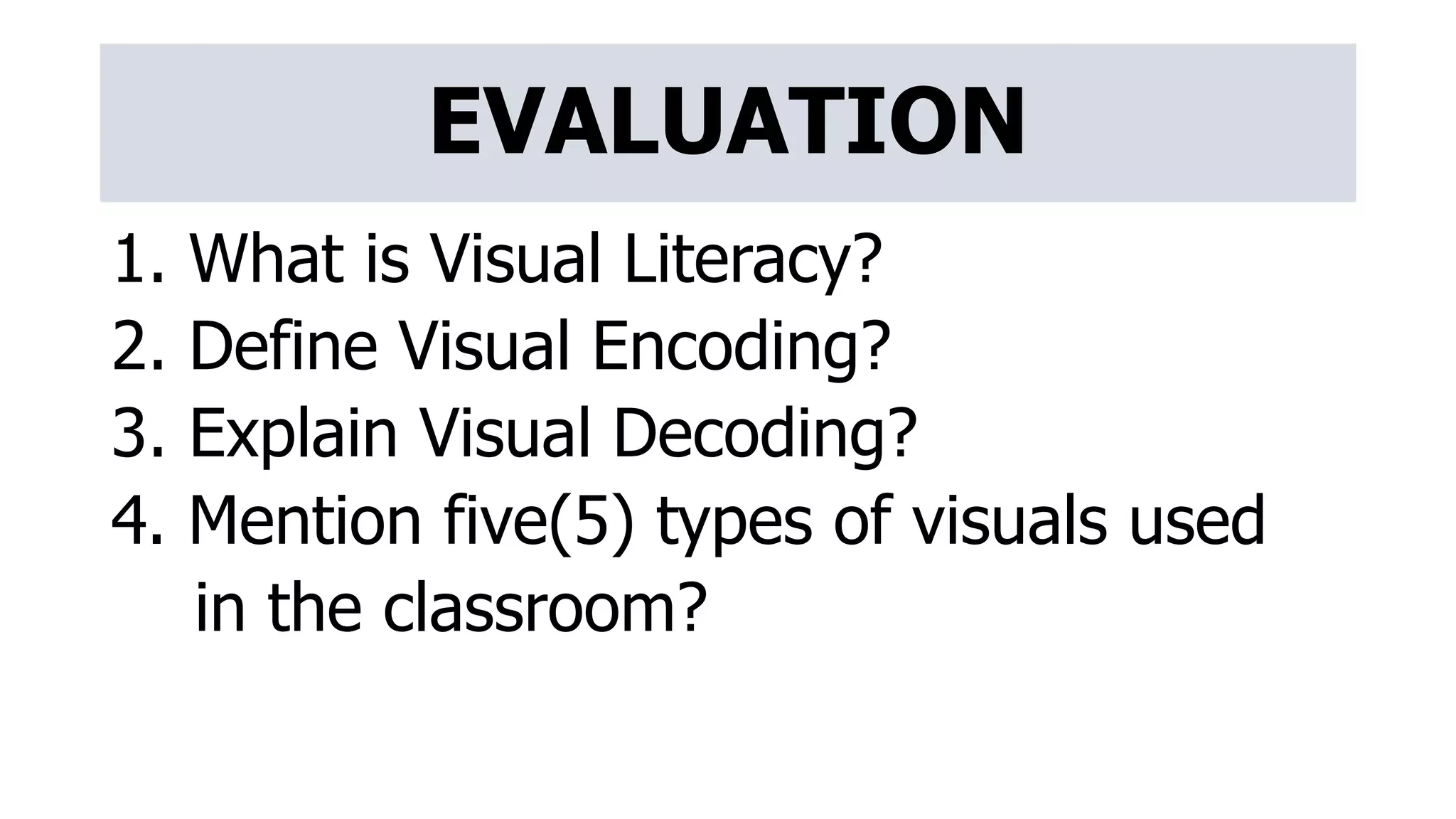 Visual literacy and types of visuals in the classroom | PPT