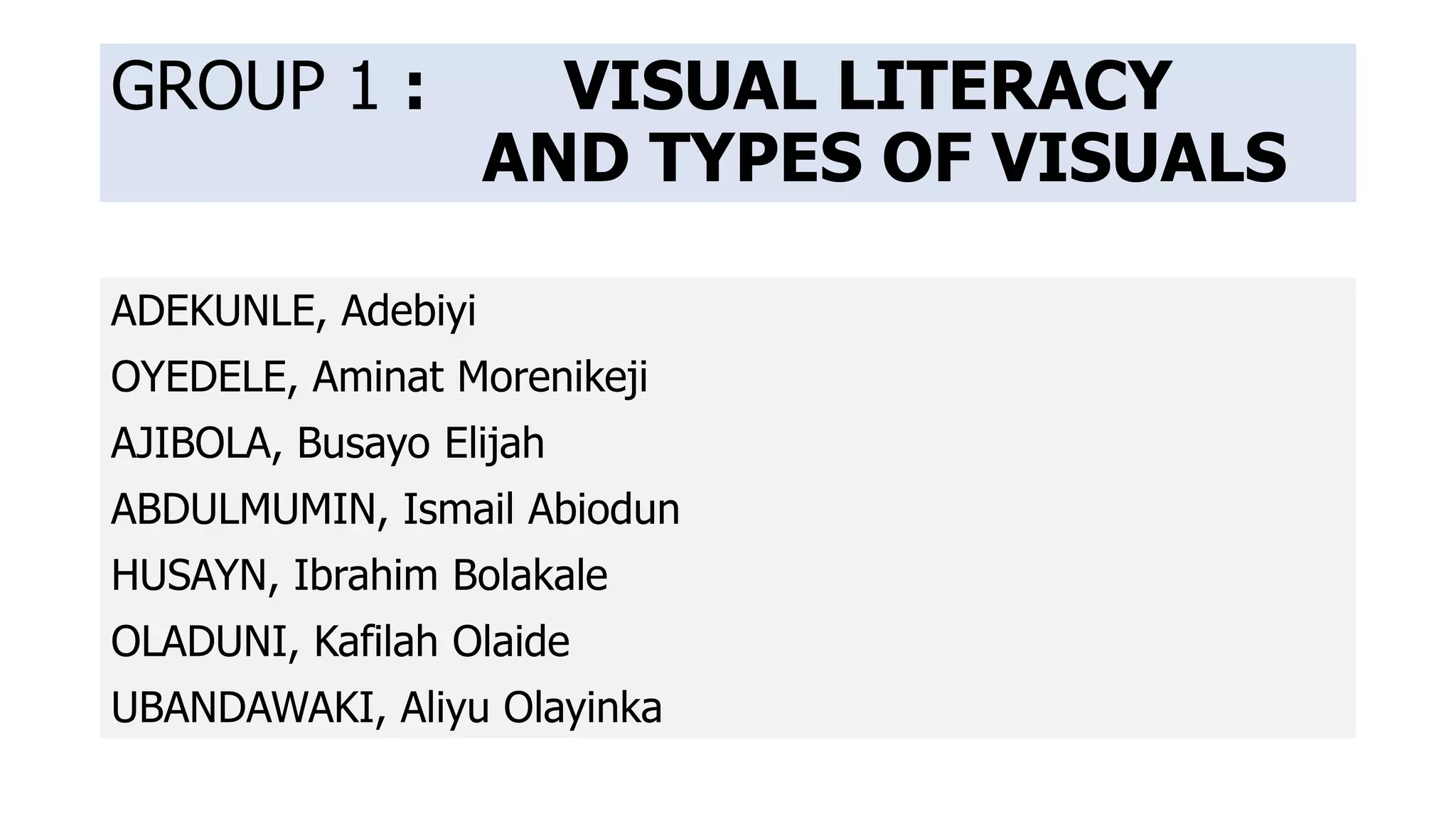 Visual literacy and types of visuals in the classroom | PPT