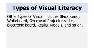 Visual literacy and types of visuals in the classroom | PPT