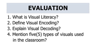 Visual literacy and types of visuals in the classroom | PPT