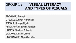 Visual literacy and types of visuals in the classroom | PPT