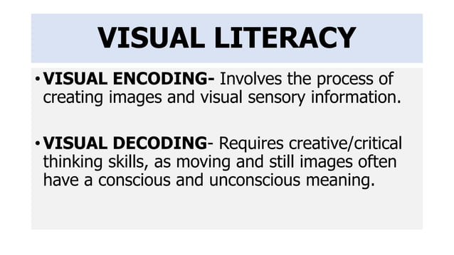 Visual literacy and types of visuals in the classroom | PPT