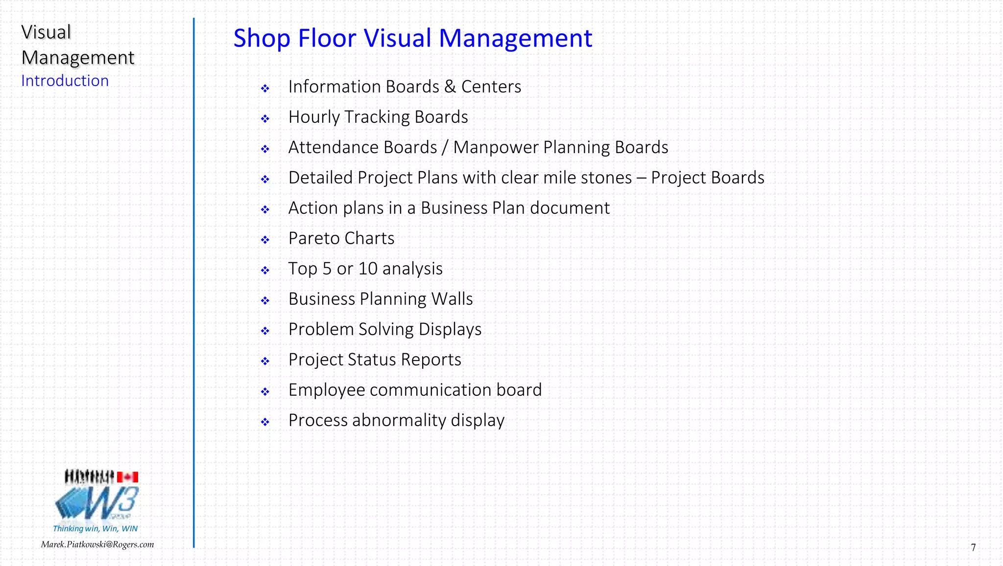 Shop Floor Visual Management - November 2016 | PPTX