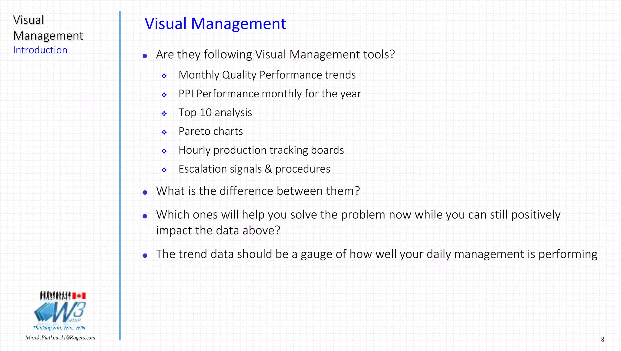 Shop Floor Visual Management - November 2016 | PPTX