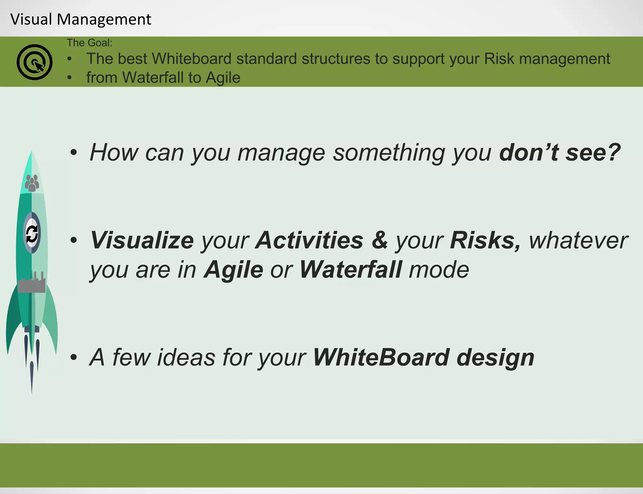 Visual management white board standard structures from waterfall to ...