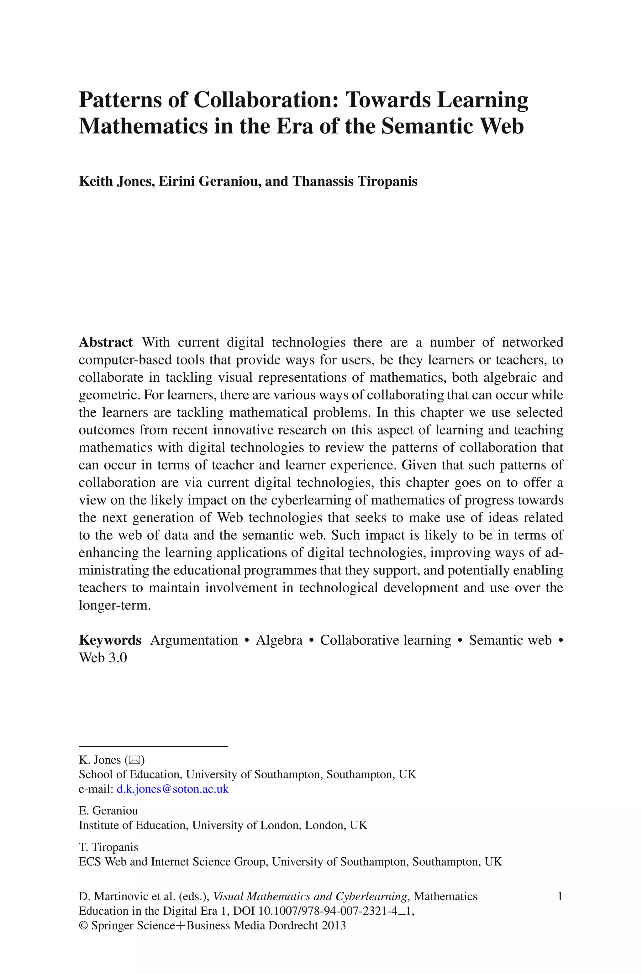 Visual mathematics and cyberlearning | PDF