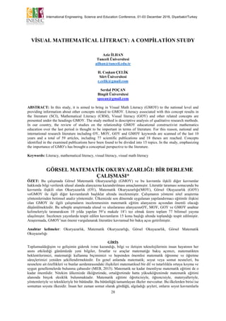 VISUAL MATHEMATICAL LITERACY: A COMPILATİON STUDY | PDF