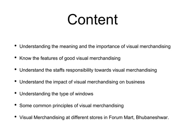 Visual merchandising | PPT