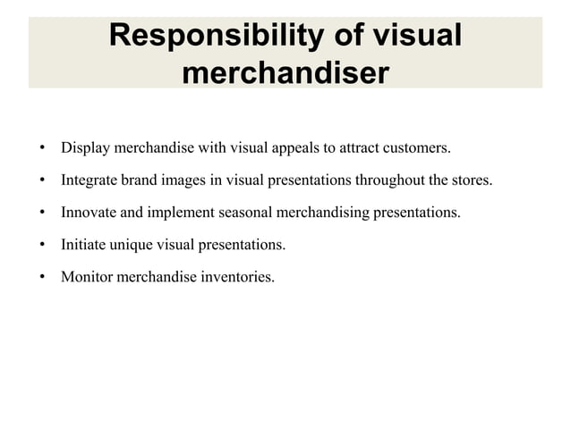 Visual merchandising ppt | PPTX | Logistics | Business