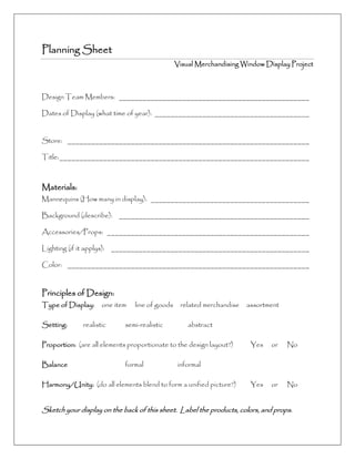 Visual merchandising project | PDF