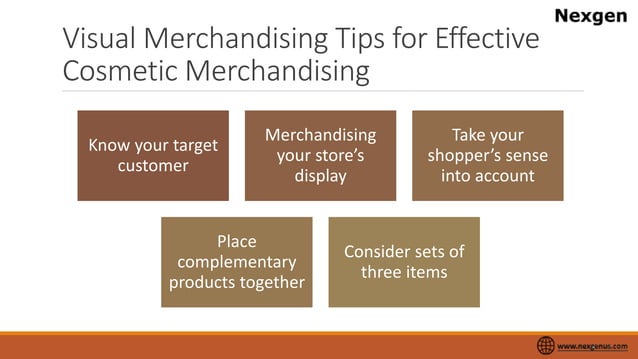 Visual merchandising tips for effective cosmetics merchandising | PPT
