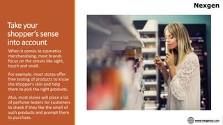 Visual merchandising tips for effective cosmetics merchandising | PPTX
