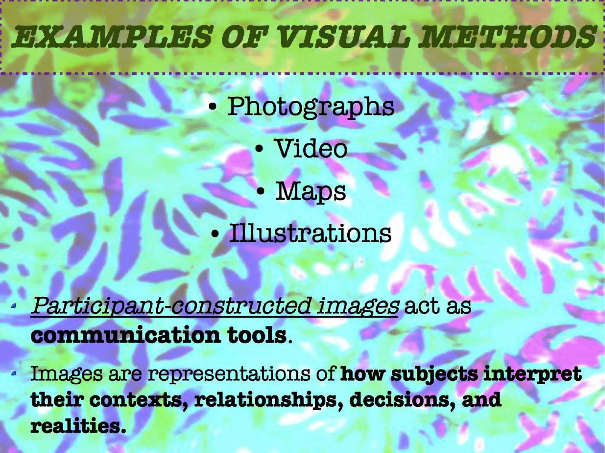 Visual Methods in Qualitative Research | ODP