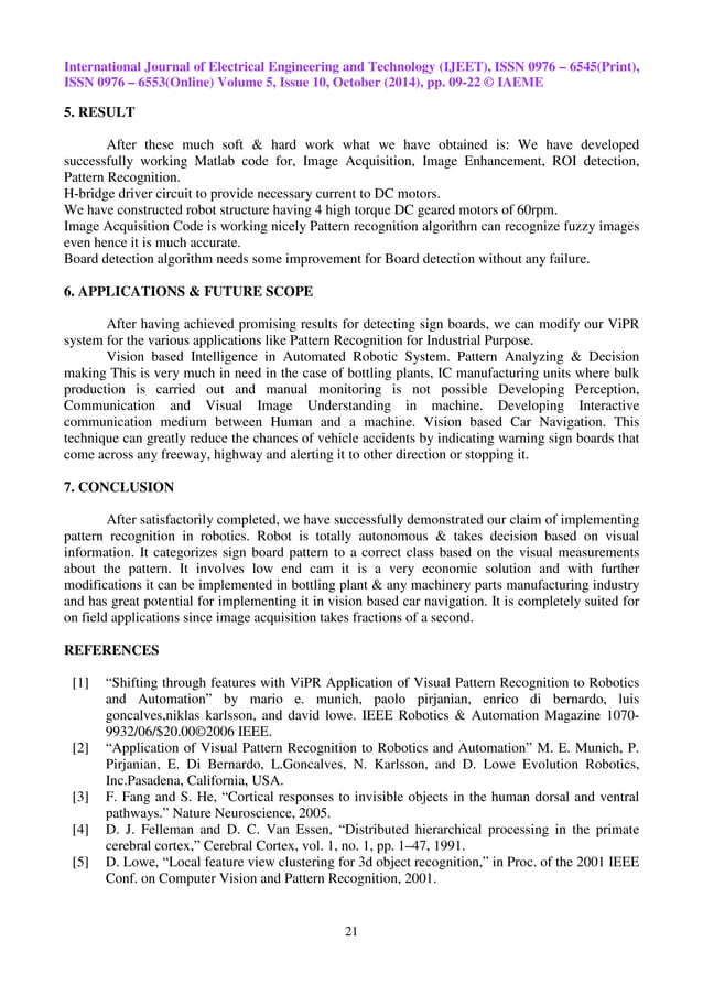 Visual pattern recognition in robotics | PDF