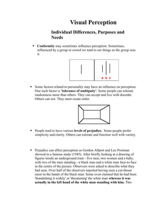Visual Perception Examples