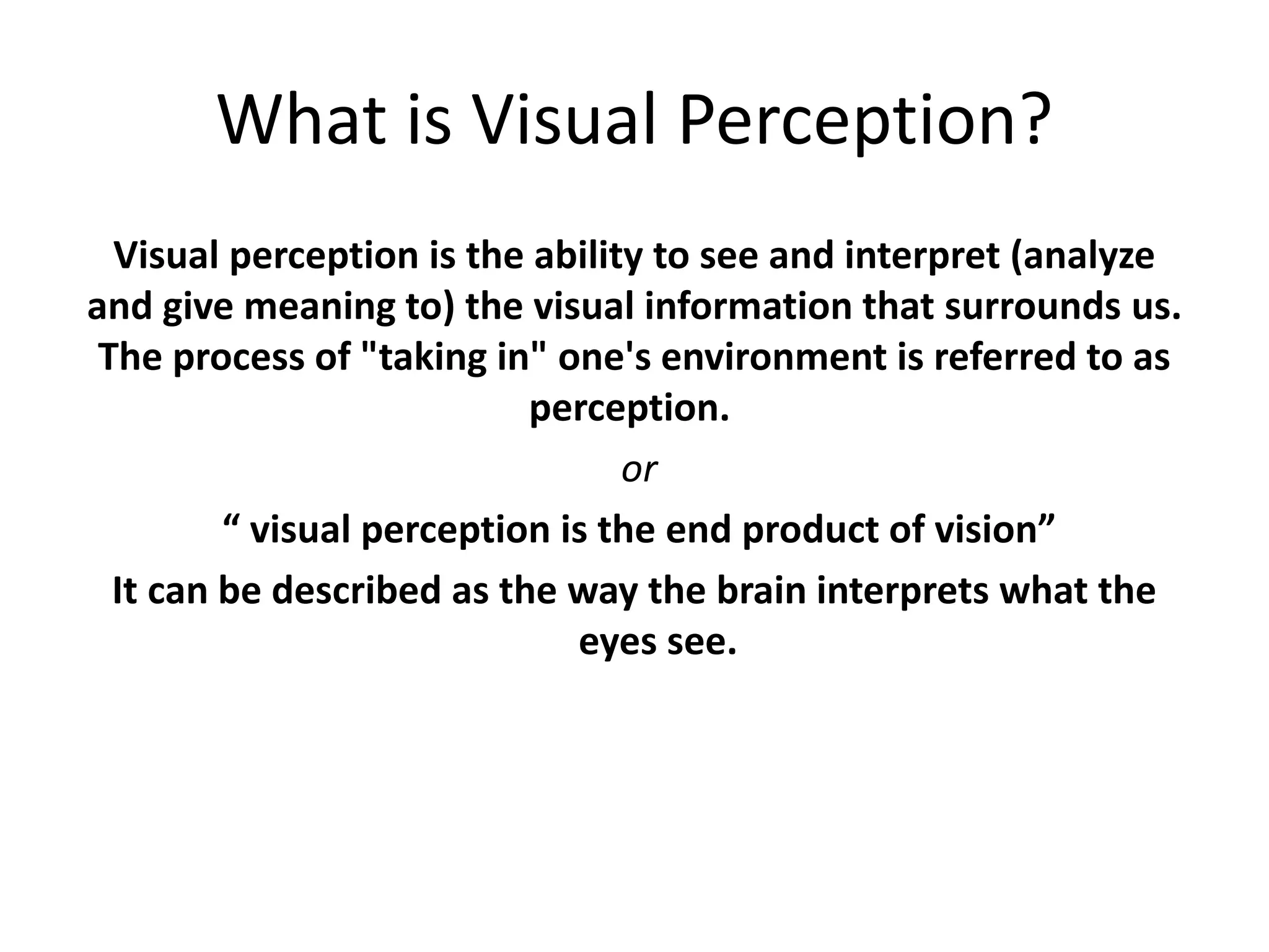 Visual perception concepts | PPTX