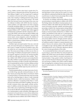 Visual perception adhd sensory processing | PDF